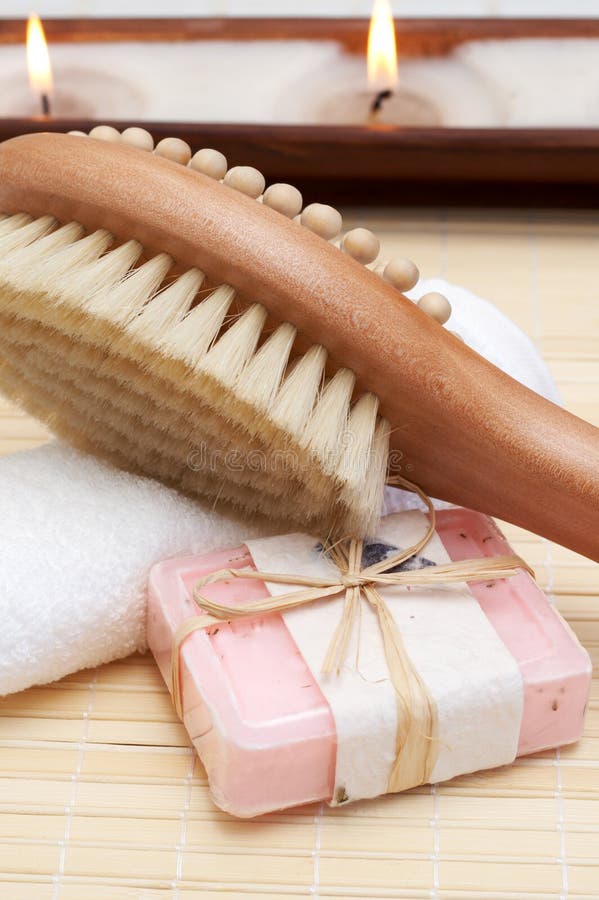 Relaxing Spa Scene with Body Products Stock Image - Image of face ...