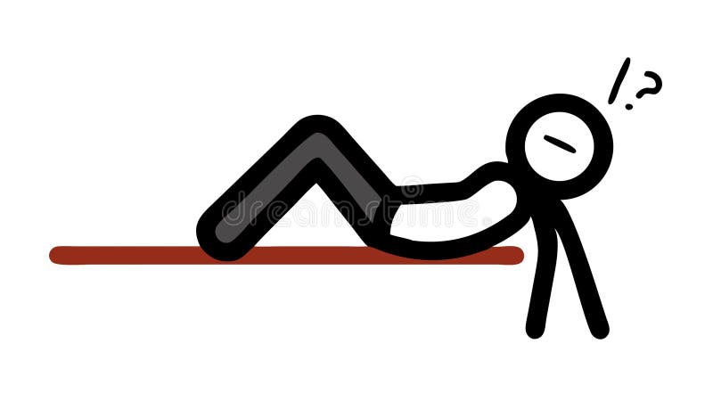 Relaxing Stick Figure Icon, Comfortable Leisure Posture, Vector Design ...