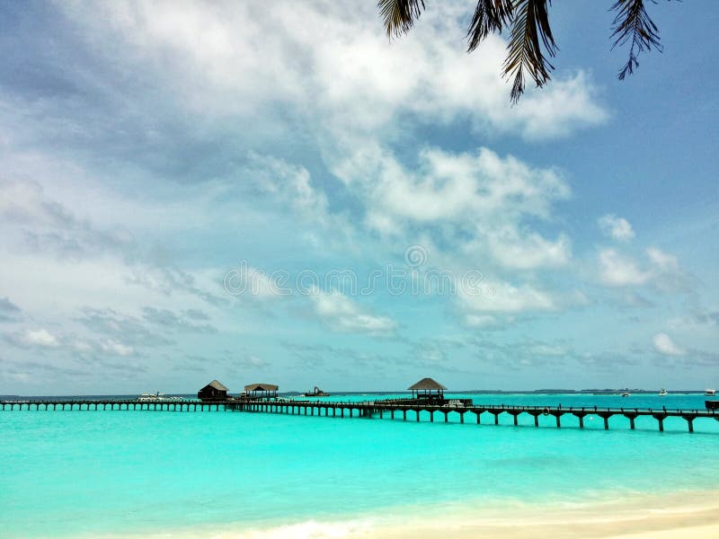 Relaxing in Sunny Beach of Maldives Stock Photo - Image of blue, calm ...