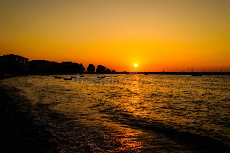 Relaxing Sunset Bay stock photo. Image of ocean, outdoor - 57506530