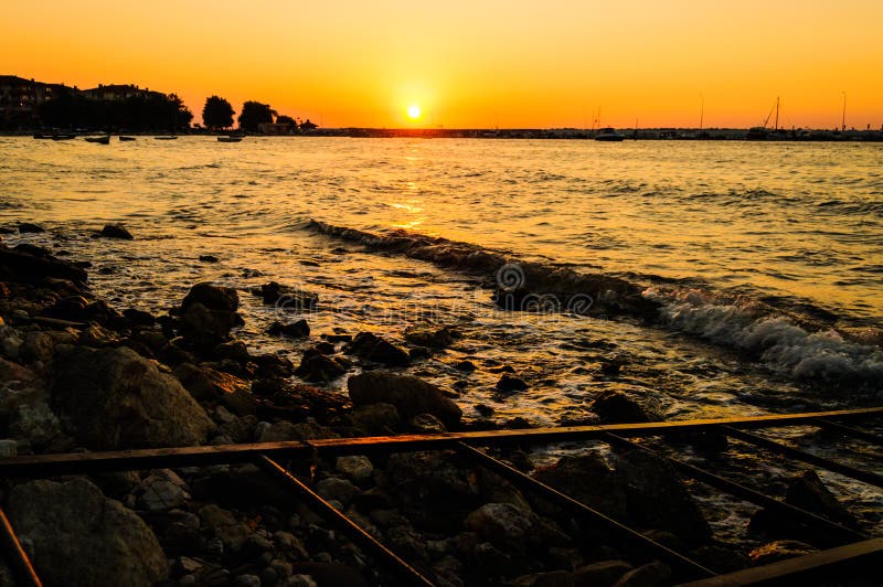 Relaxing Sunset Bay stock image. Image of celestial, epic - 57506567