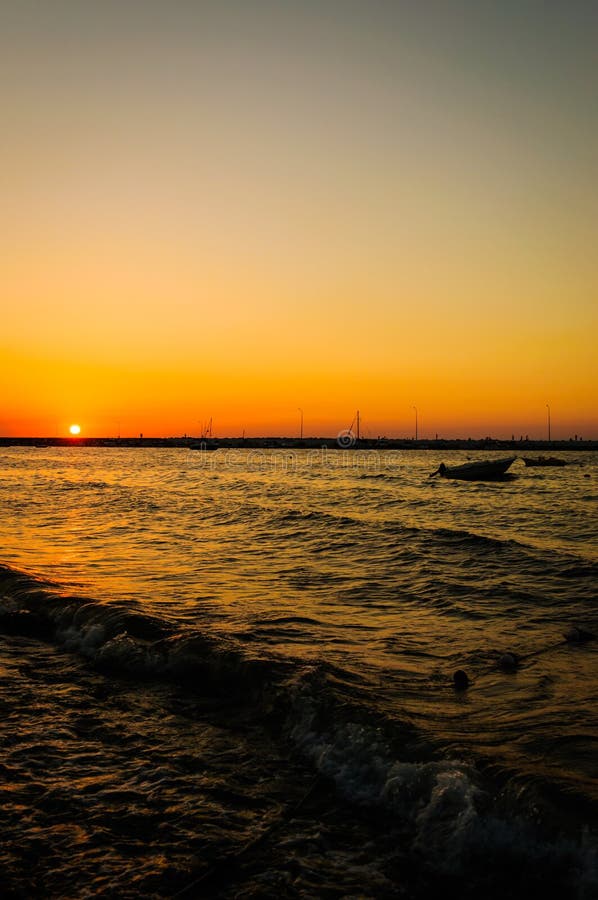 Relaxing Sunset Bay stock image. Image of calming, environment - 57506687