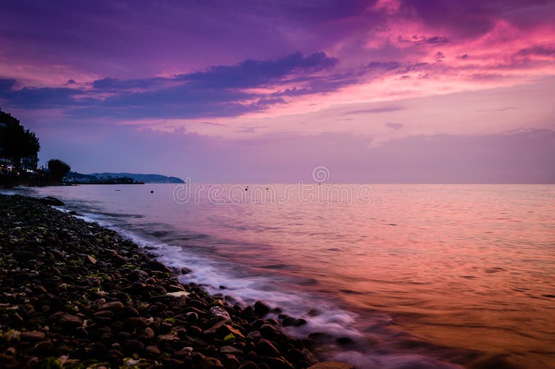 Relaxing Sunset Shore stock image. Image of horizon, dreamy - 58088281