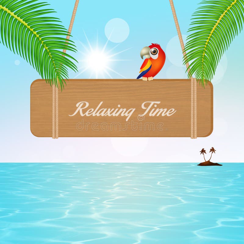 Relaxing time sign stock illustration. Illustration of leaves - 89557597