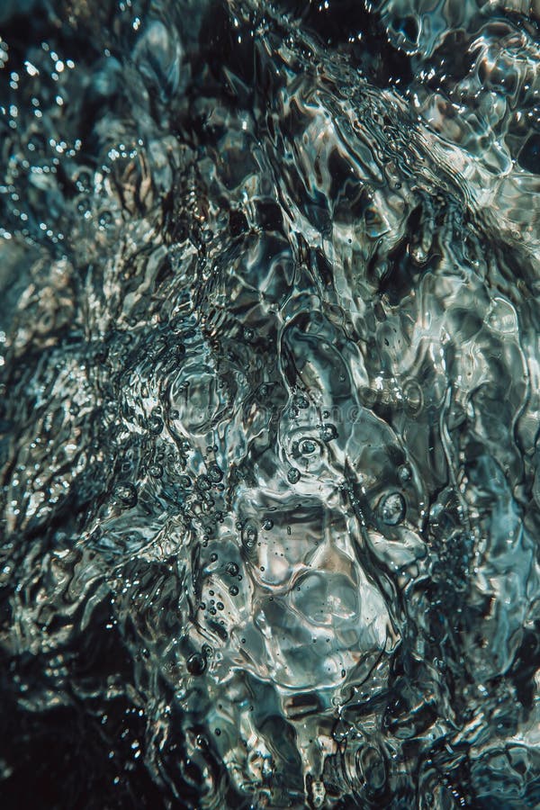 Relaxing Time Stopped Water Background in White and Blue Tones Stock ...