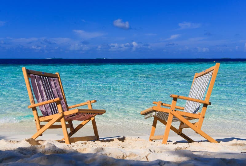 Relaxing on Tropical Paradise Stock Image - Image of scenics, chairs ...