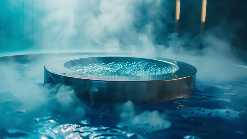 Relaxing Water Feature Surrounded by Calming Steam in a Spa during ...