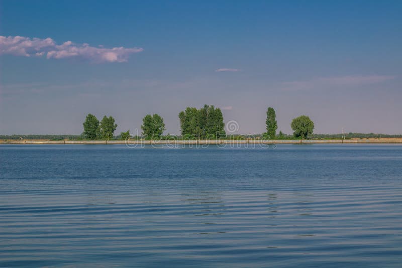 Relaxing Water Landscape with Tree Reflections in Lake Stock Photo ...