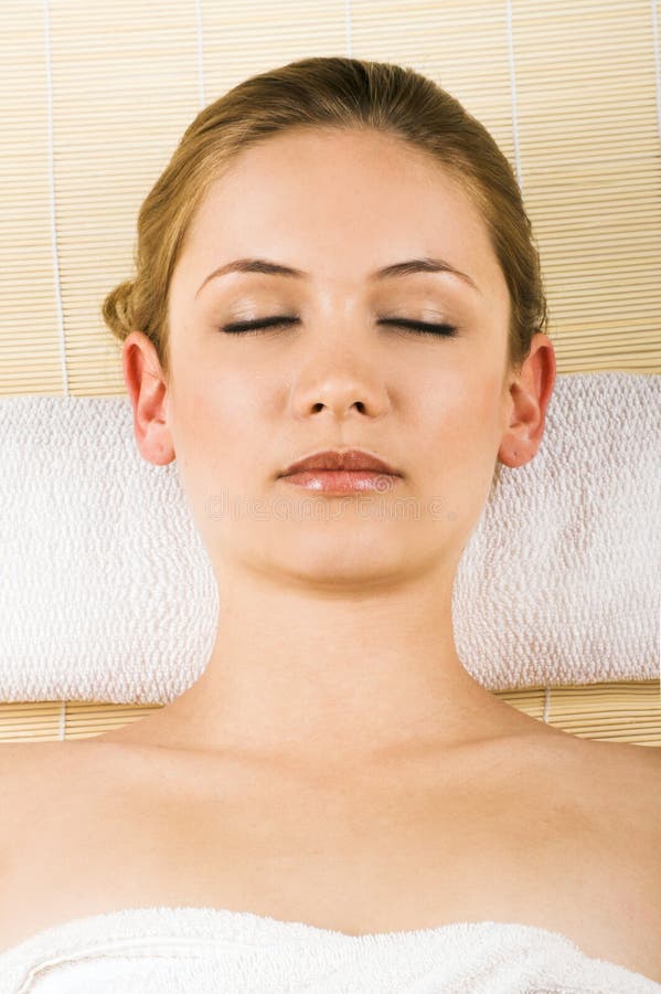 Relaxing woman in a spa stock image. Image of fresh, natural - 5572069