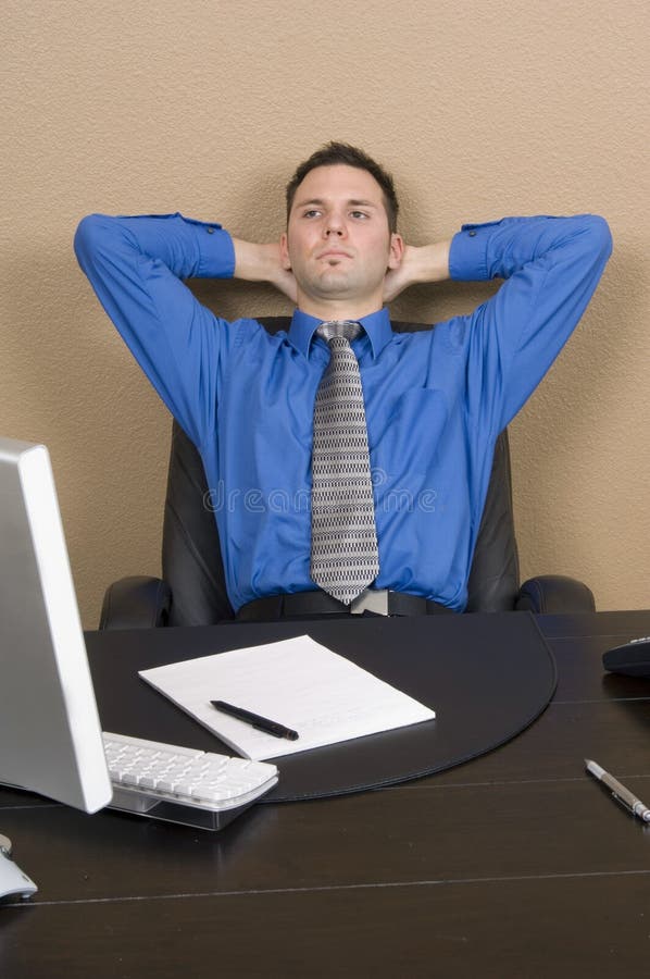 Relaxing at work stock image. Image of business, power - 578305
