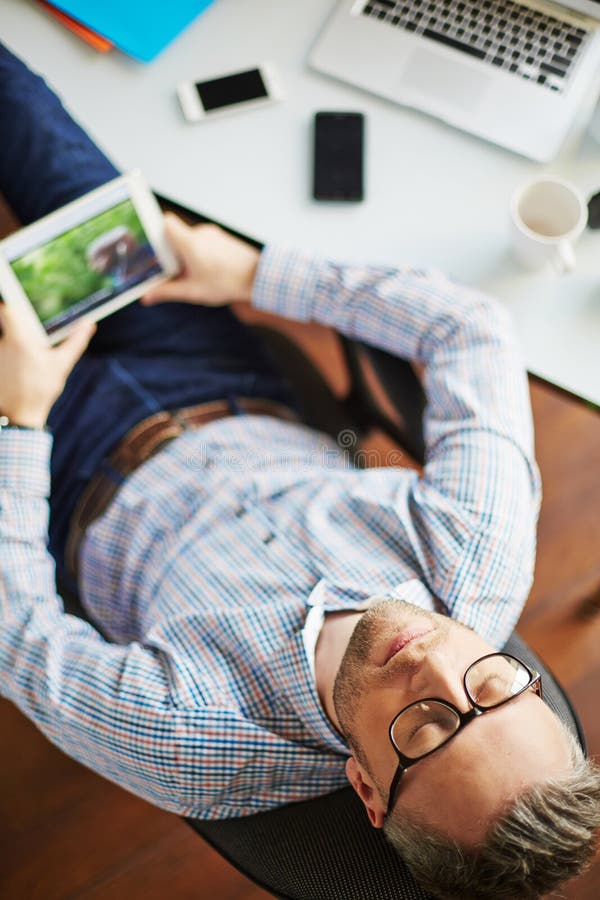 Relaxing at work stock photo. Image of happy, caucasian - 74632260