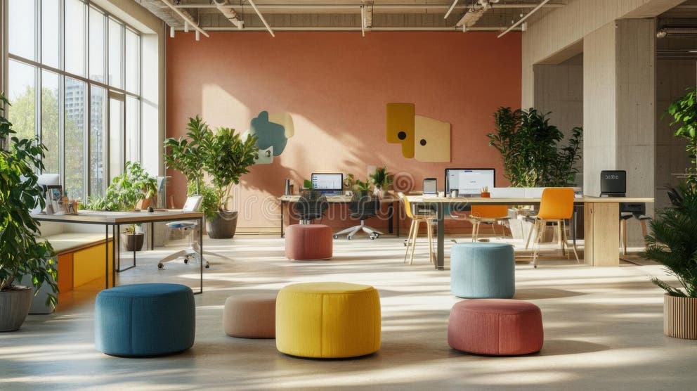 Relaxing Workplace, Interior Design of Modern Workspace for Enhanced Focus and Productivity ...