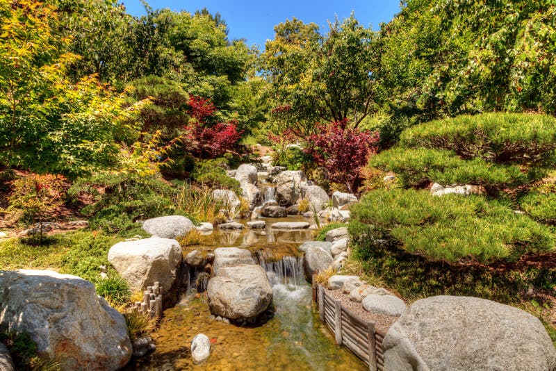 Relaxing, Zen Like Pond with a Waterfall Stock Photo - Image of ...