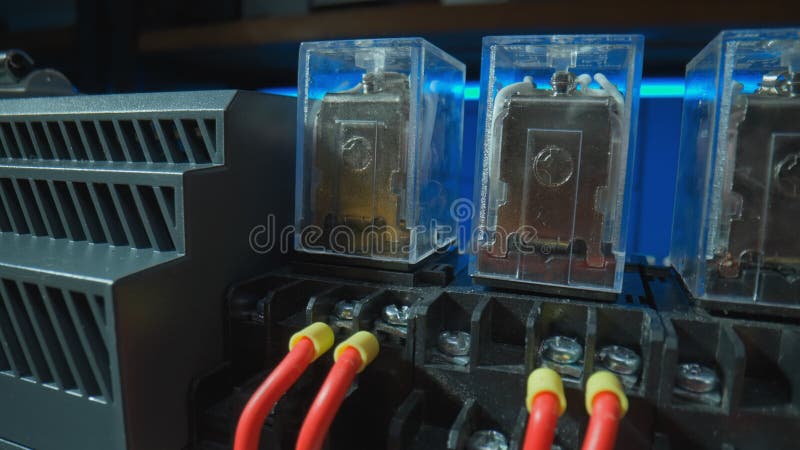 Relay with Electromagnetic Coils of Direct and Alternating Current, Red ...