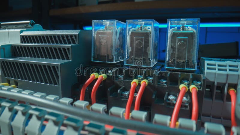 Relay with Electromagnetic Coils of Direct and Alternating Current, Red ...