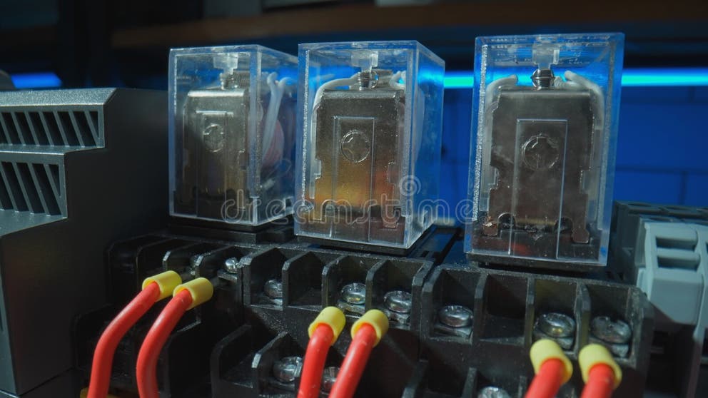 Relay with Electromagnetic Coils of Direct and Alternating Current, Red ...