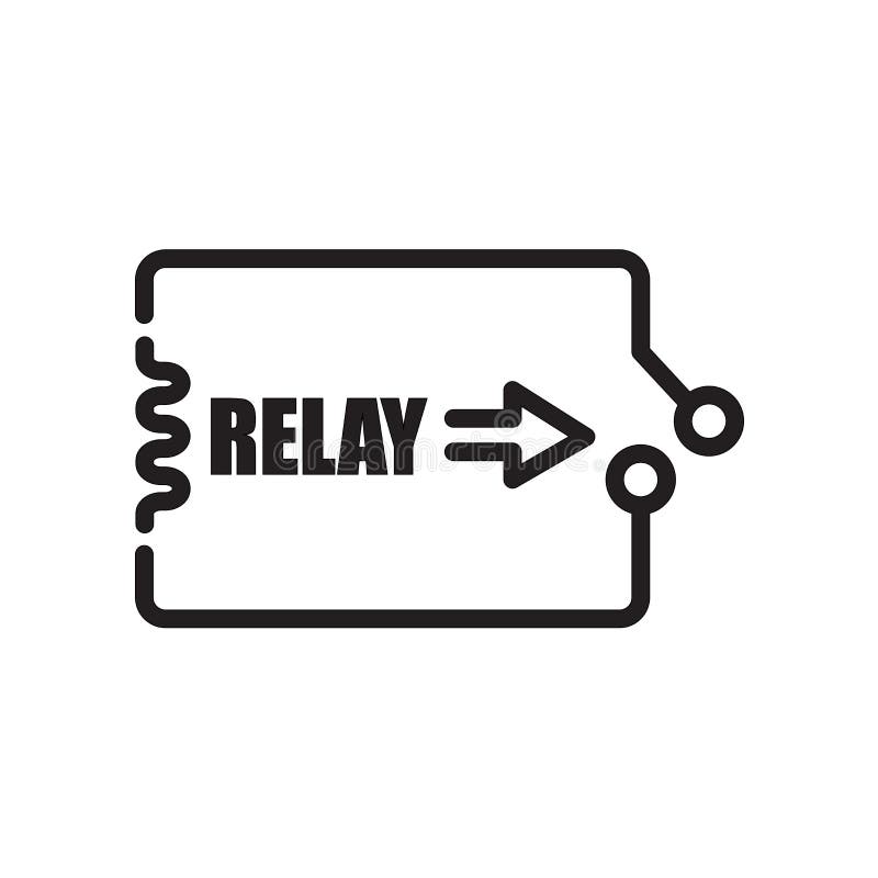 Relay Icon Isolated on White Background Stock Vector - Illustration of ...