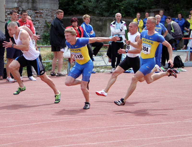 Relay race editorial image. Image of field, championship - 25064865
