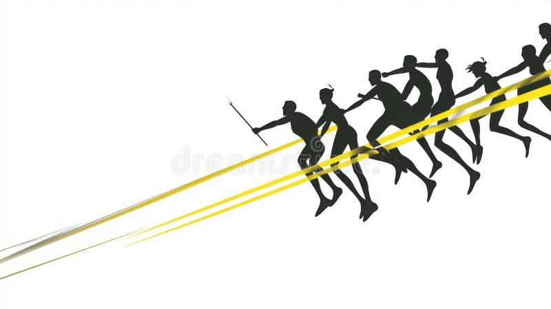AI-Generated Relay Race stock illustration. Illustration of group ...