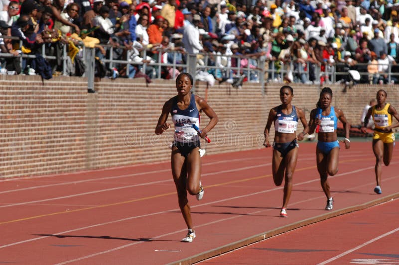 Sprint Runners Ready To Start Relay Race Editorial Image - Image of ...