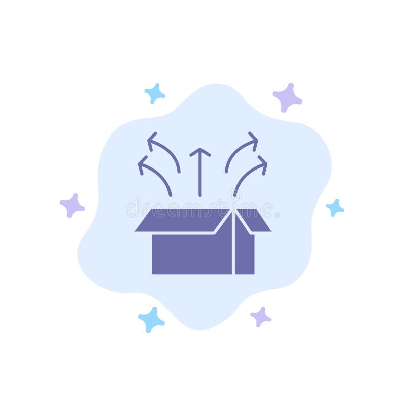 Release, Box, Launch, Open Box, Product Blue Icon on Abstract Cloud ...
