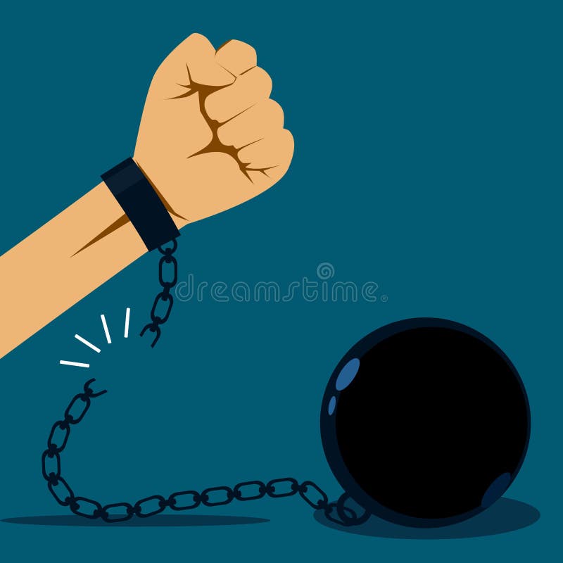 Release from the Chains. Independence Stock Vector - Illustration of ...
