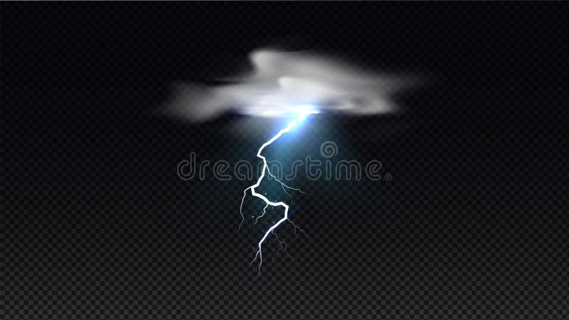 Vector Graphics of a Thundercloud with Lightning Discharge and Flashes ...