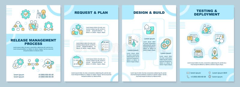Release Management Process Blue Brochure Template Stock Vector ...