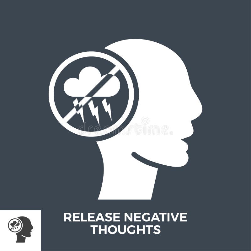 Release Negative Thoughts Glyph Vector Icon. Stock Vector ...