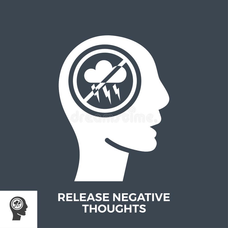 Release Negative Thoughts Glyph Vector Icon. Stock Vector ...