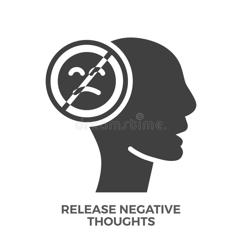 Release Negative Thoughts Glyph Vector Icon. Stock Vector ...
