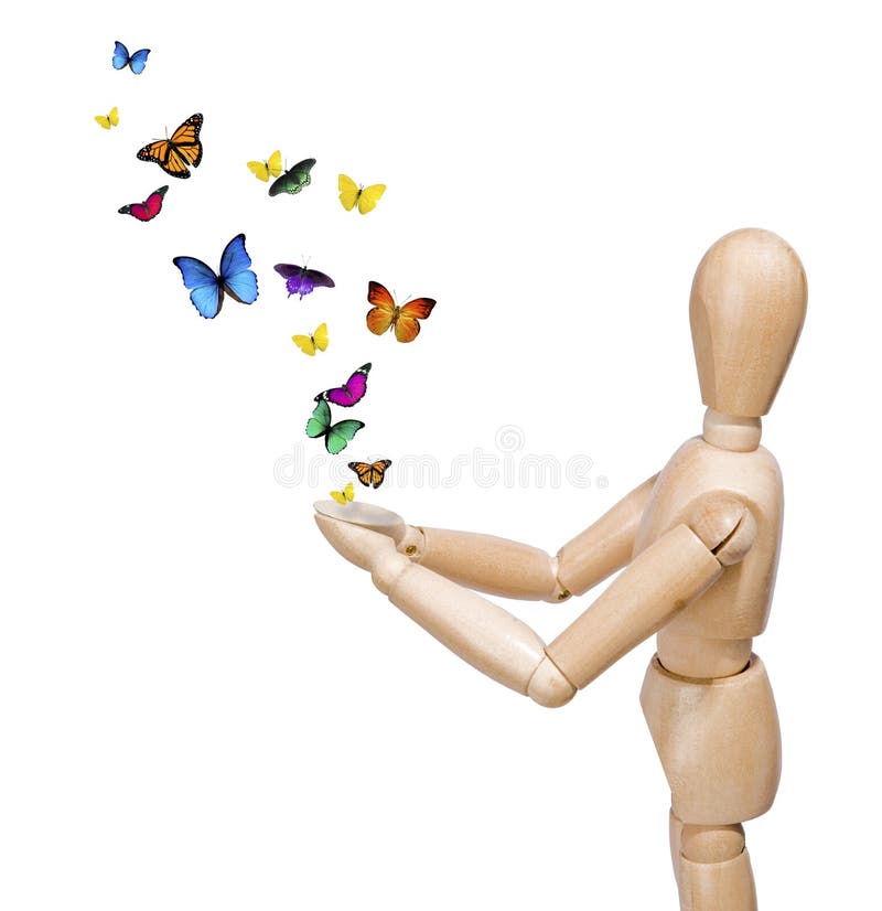 Hands Releasing Butterflies Stock Photo - Image of hands, colorful ...
