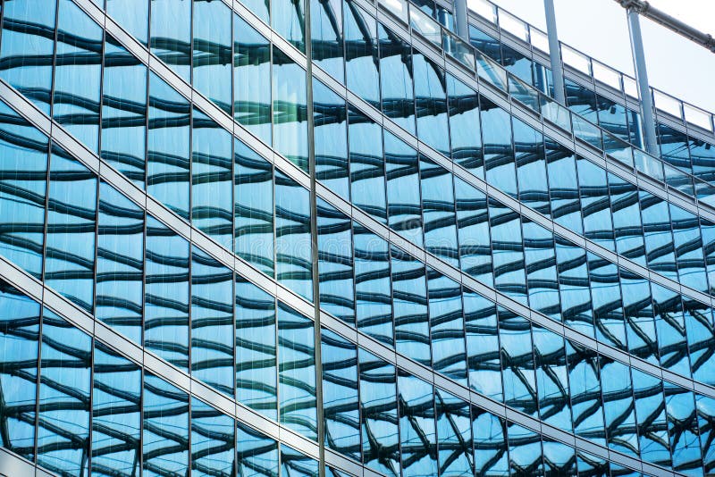 Relecting Beams in Windows of Building Stock Image - Image of pattern ...