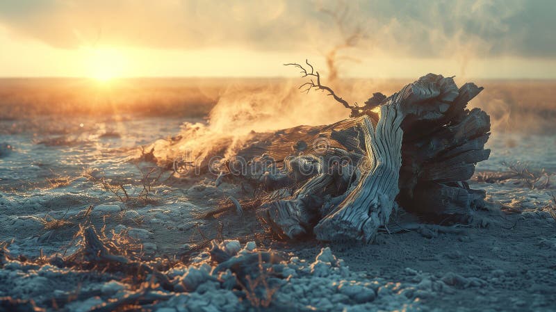 Relentless Sun Beats Down upon a Desolate Landscape, Its Rays Piercing ...