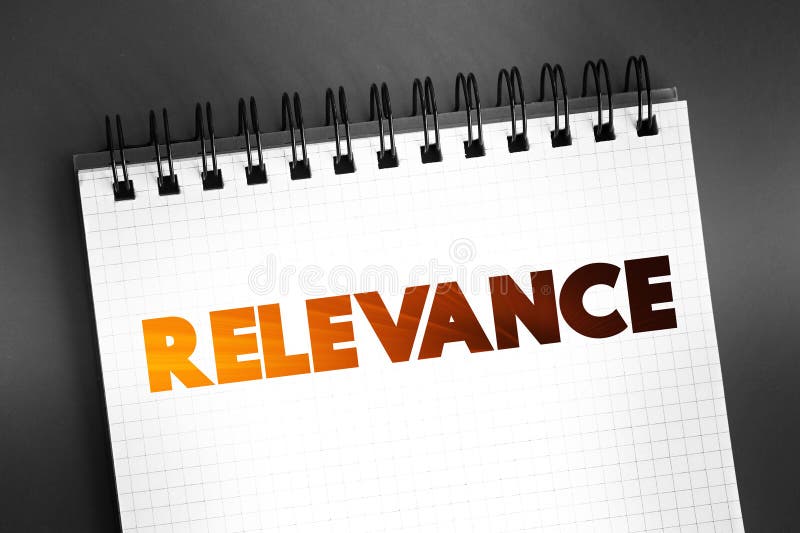 Relevance Text on Notepad, Concept Background Stock Photo - Image of ...
