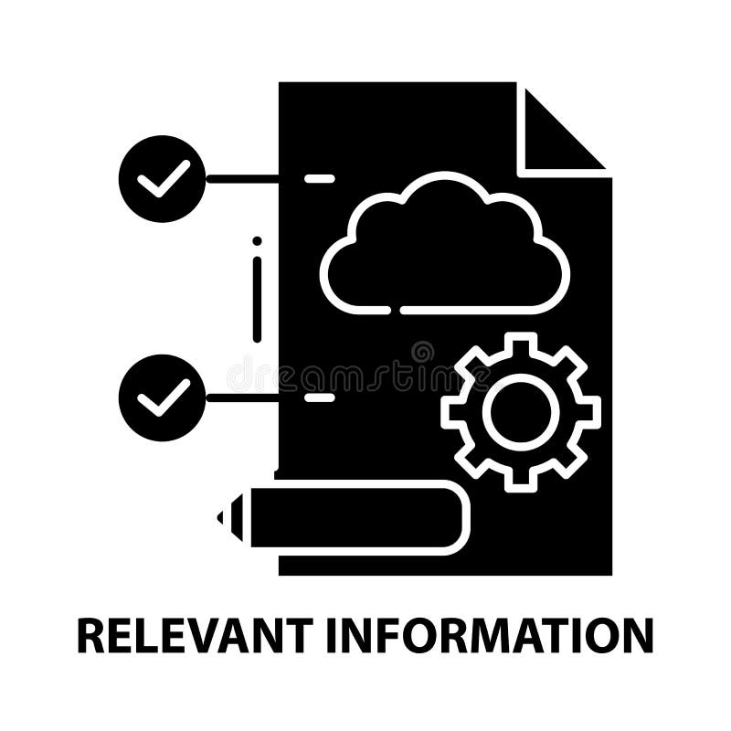 Relevant Information Icon, Black Vector Sign with Editable Strokes ...