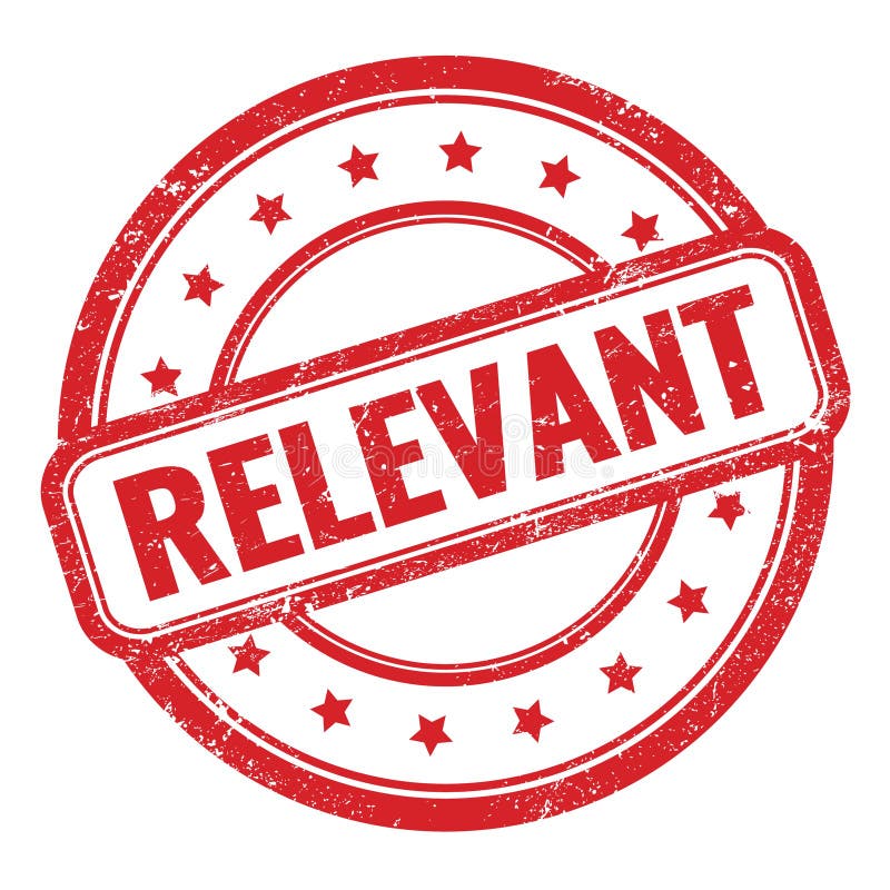 RELEVANT Text on Red Grungy Vintage Round Stamp Stock Illustration ...