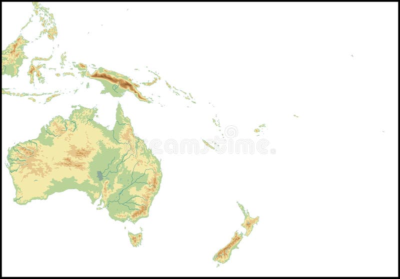 Relevo de Oceania. ilustração do vetor. Ilustração de global - 7382450