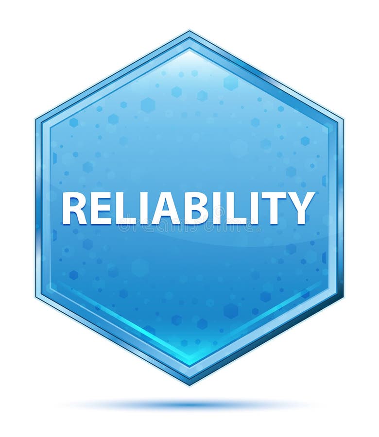 Reliability Crystal Blue Hexagon Button Stock Illustration ...