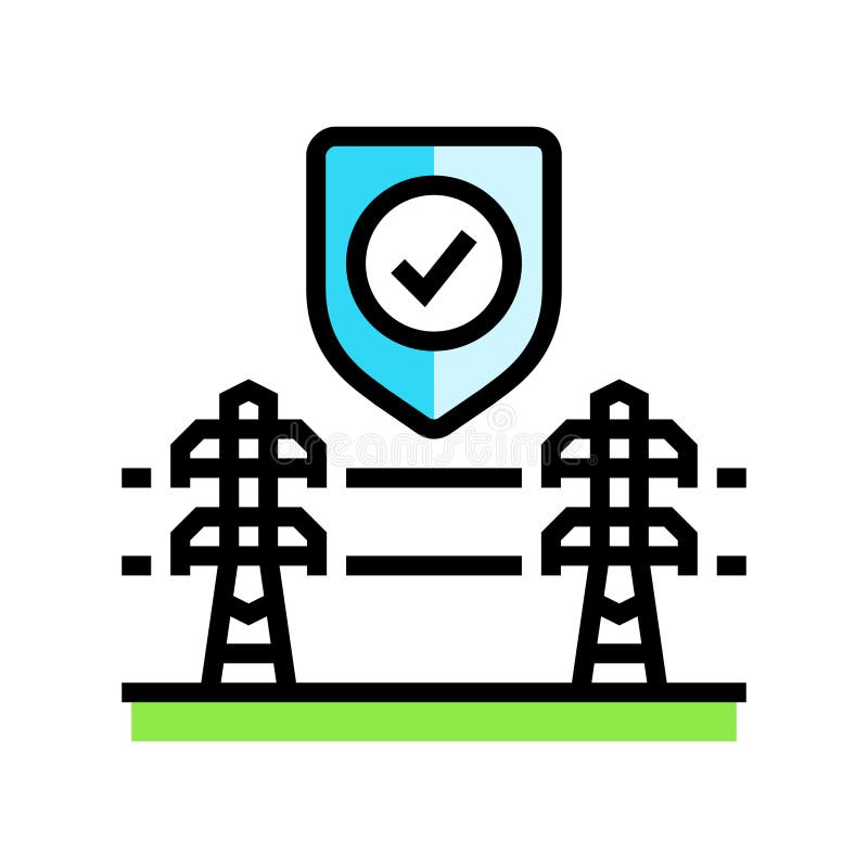Reliability Electric Grid Color Icon Vector Illustration Stock Vector ...