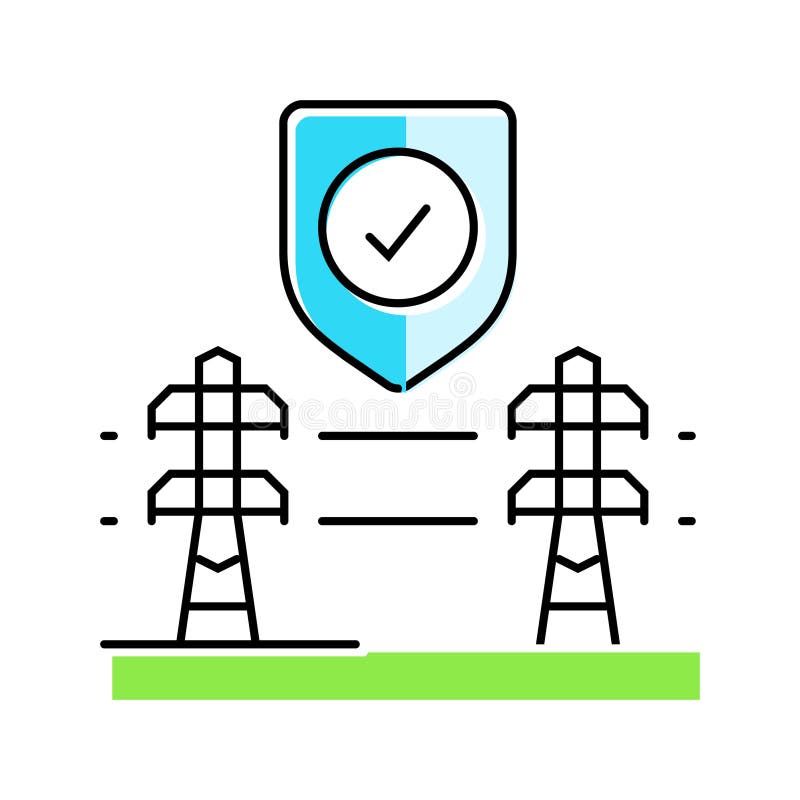 Reliability Electric Grid Color Icon Vector Illustration Stock ...