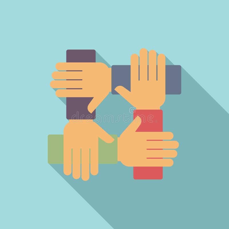 Reliability Group Icon Flat Vector. Social Hand Stock Vector ...