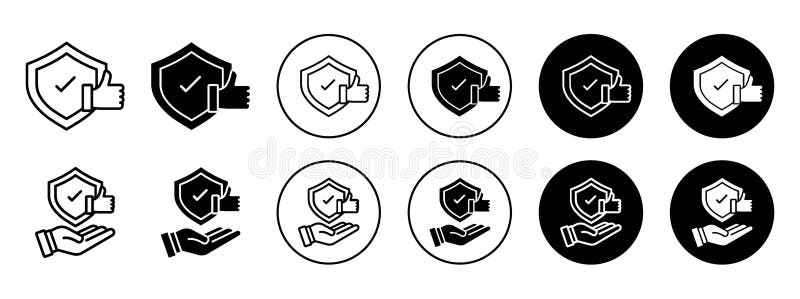 Reliability Icons Outline Flat Icon Stock Vector - Illustration of ...