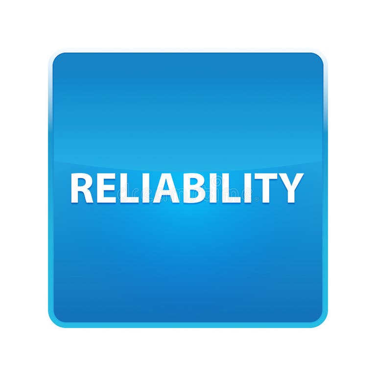 Reliability Shiny Blue Square Button Stock Illustration - Illustration ...