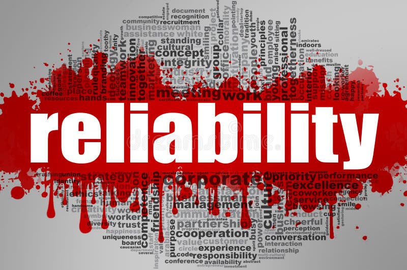 Reliability word cloud stock illustration. Illustration of typography ...