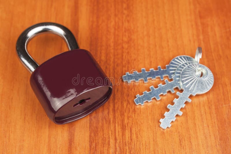 Reliable brown padlock stock photo. Image of keyhole - 64875632
