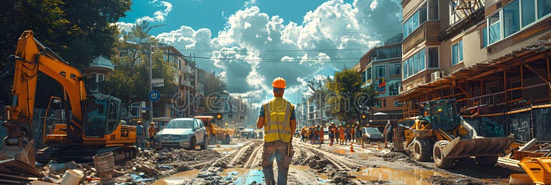 Reliable Construction Worker in Action Stock Photo for Designers Stock ...