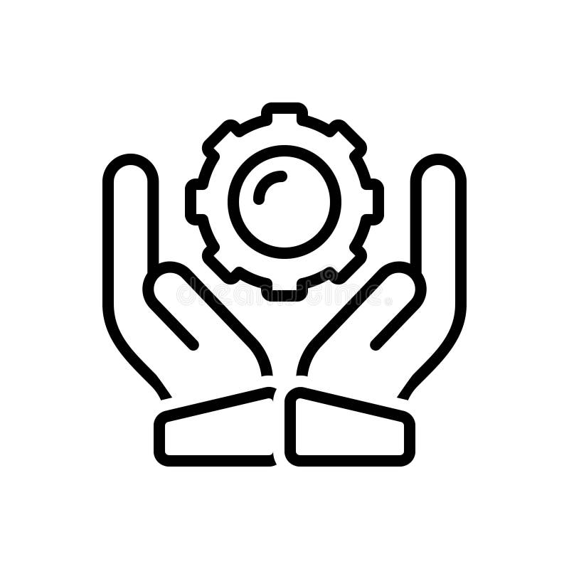 Black Line Icon for Reliable, Protection and Well Stock Vector ...