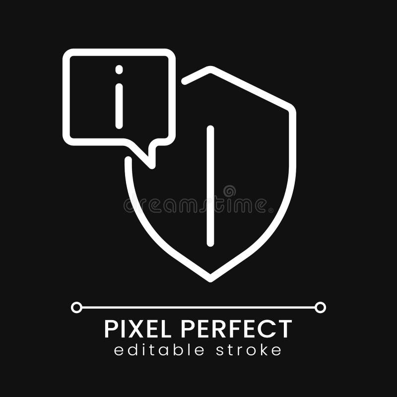 Reliable Information Pixel Perfect White Linear Icon for Dark Theme Stock Vector - Illustration ...