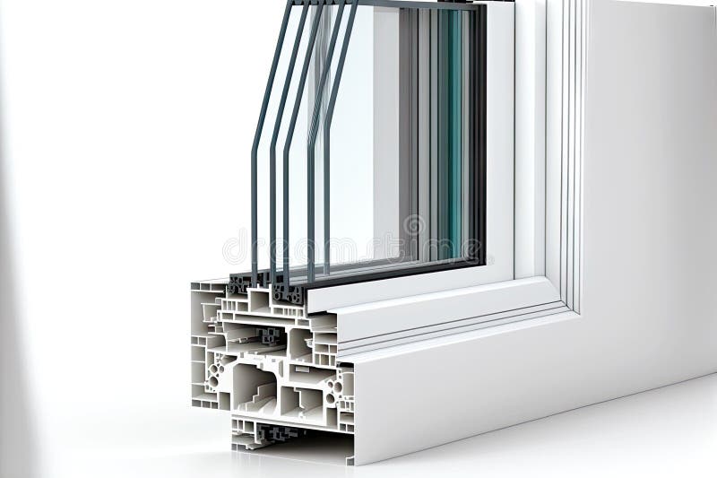 Reliable Plastic Windows Profile with Three Double-glazed Windows in ...